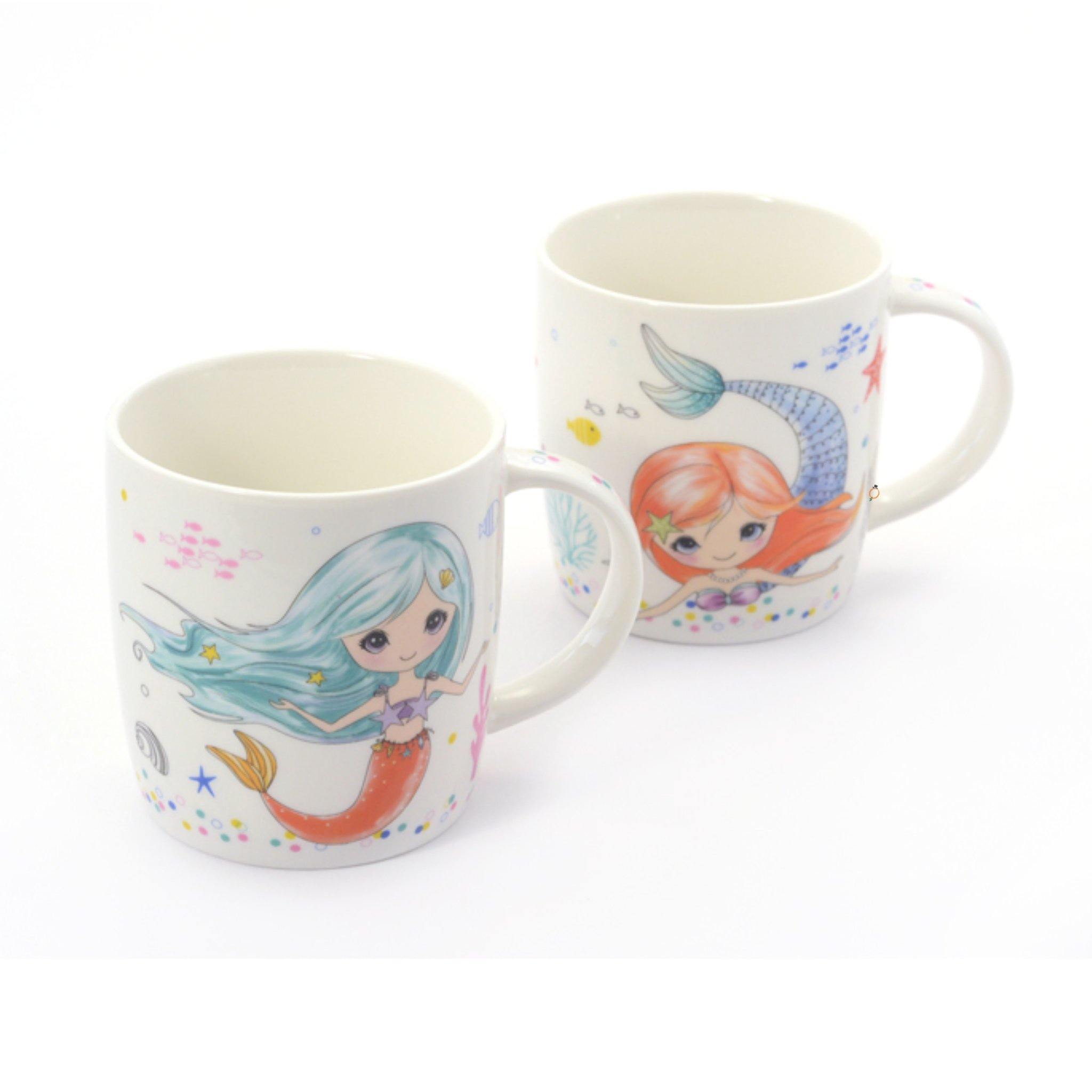 Mugs with mermaids - Set of 2 beautiful cups with a mermaid – Earl ...